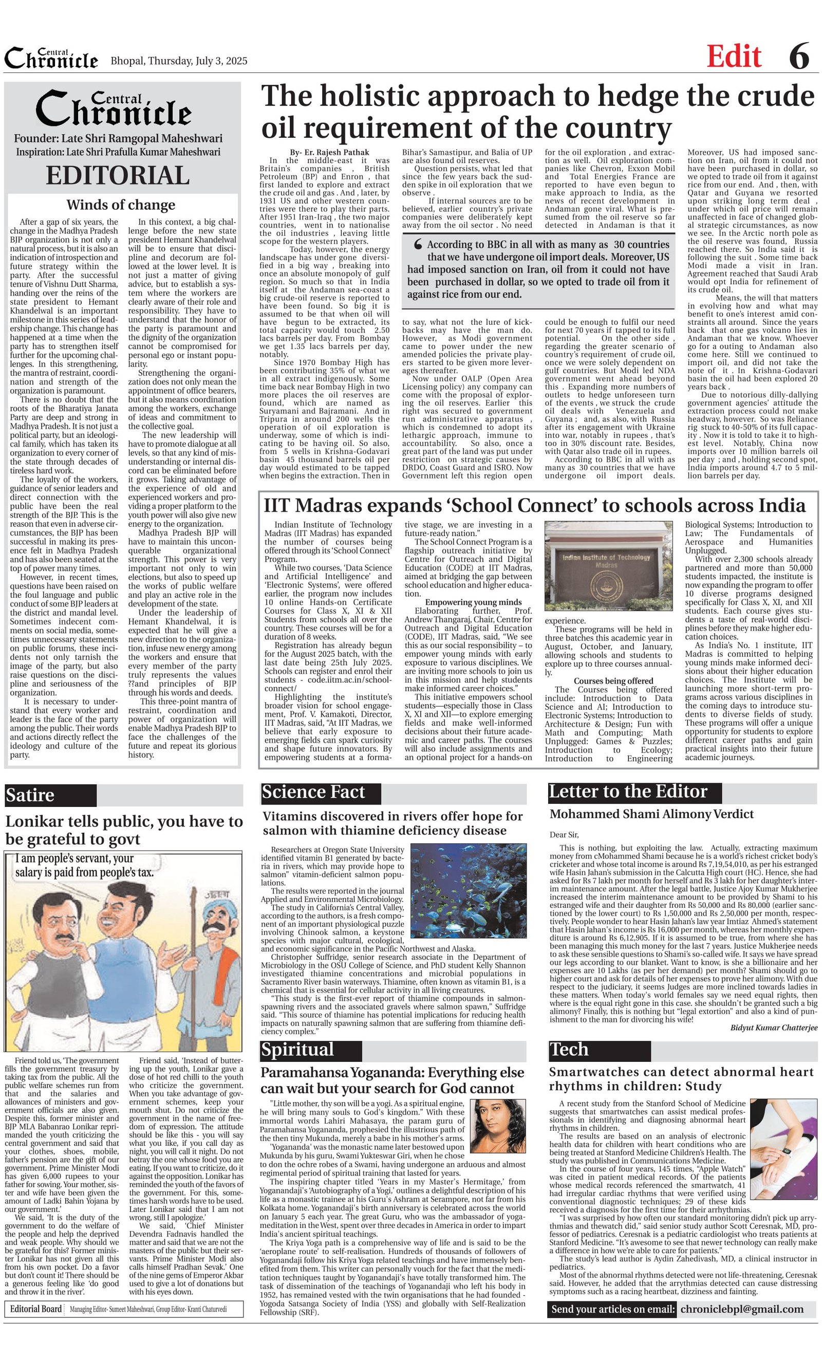 Central Chronicle.com - Epaper, Bhopal News, Madhya Pradesh News ...